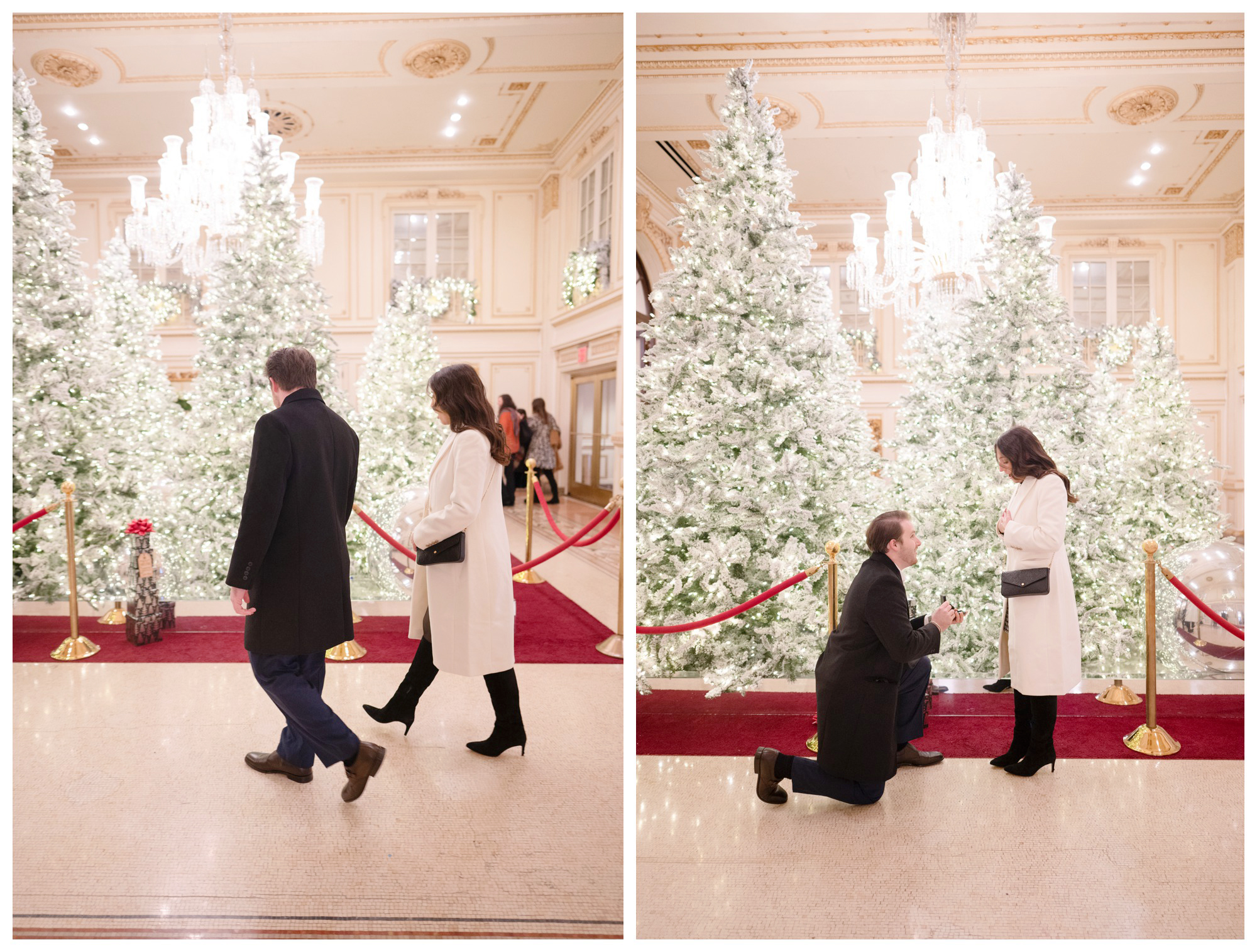 Christmas Tree Proposal at The Plaza in NYC - Lin Pernille