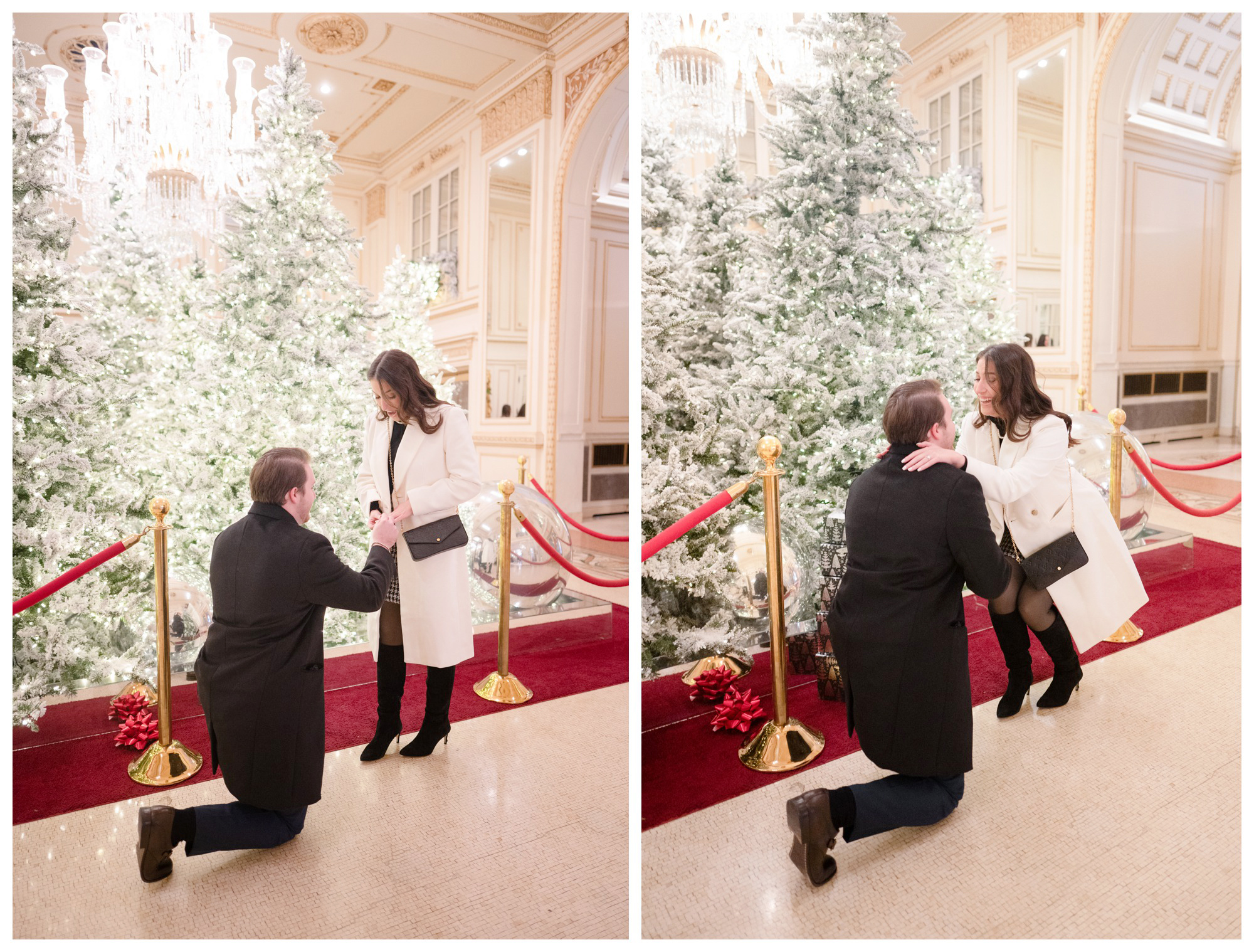 Christmas Tree Proposal at The Plaza in NYC - Lin Pernille
